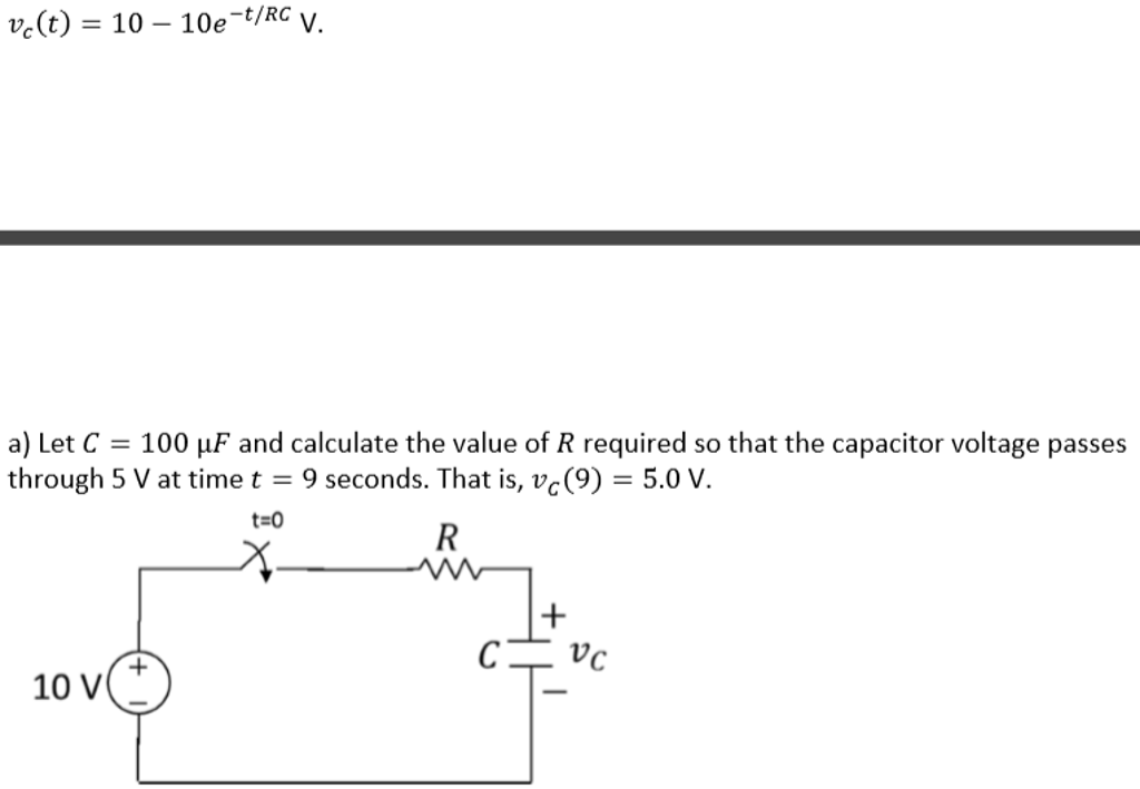 Solved Assume initial capacitor voltage is 0V and a step | Chegg.com