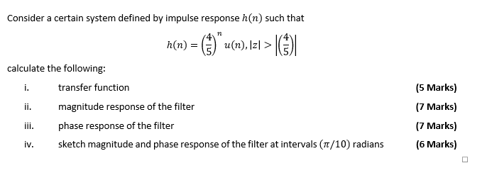 Solved Consider a certain system defined by impulse response | Chegg.com