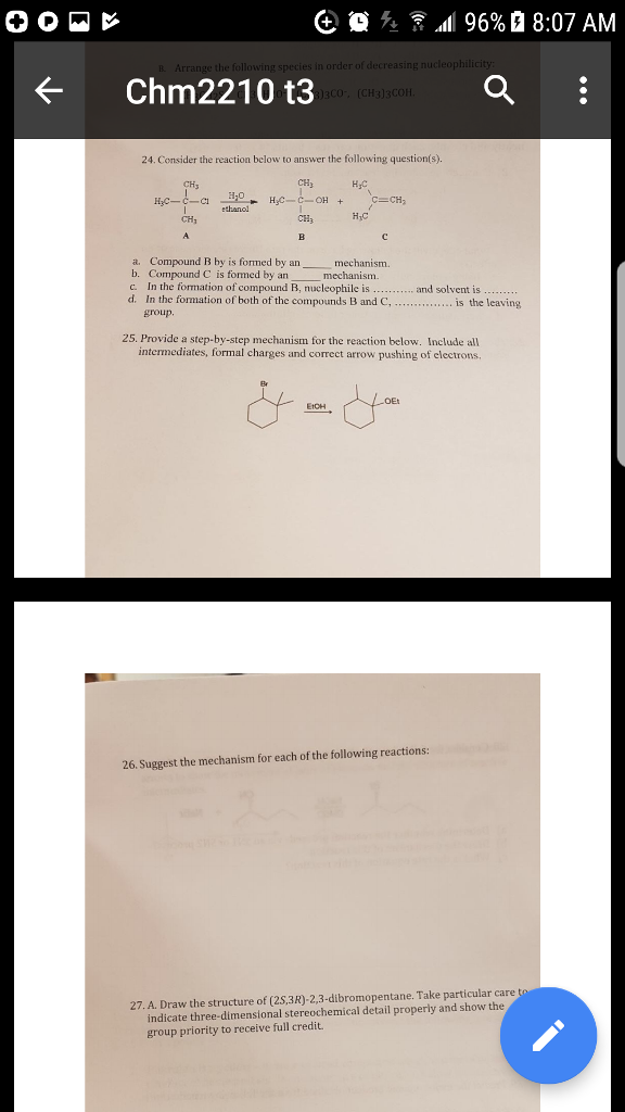 Solved 5. , al 96% a 8:07 AM Chm2210 t3 24. Consider the | Chegg.com