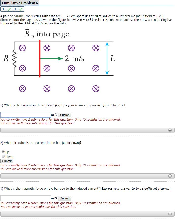 Solved A pair of parallel conducting rails that are L = 22 | Chegg.com