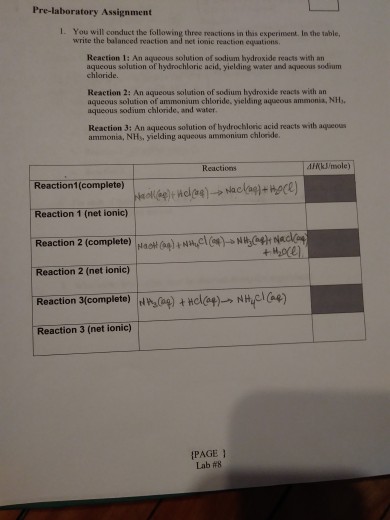 Solved Pre-laboratory Assignment I. You will conduct the | Chegg.com