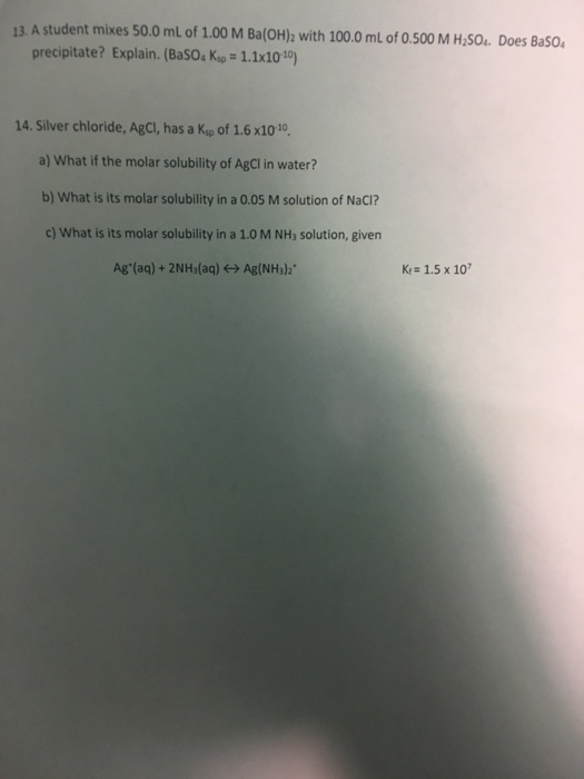 Solved A student mixes 50.0 ml of 1.00 M Ba(OH)_2 with 100.0 | Chegg.com