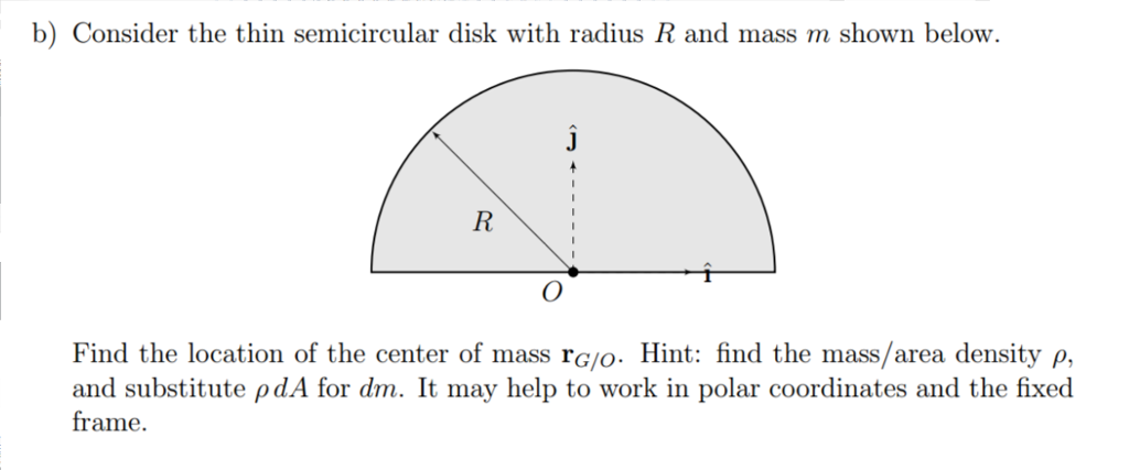 Solved Consider the thin semicircular disk with radius R and | Chegg.com