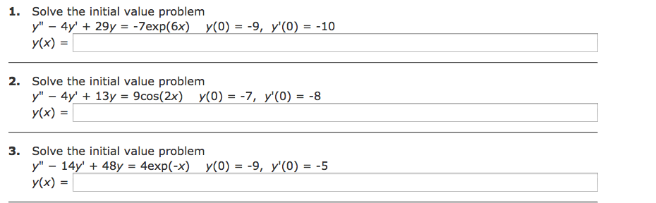 Solved Solve the initial value problem y? - 4y? + 29y = | Chegg.com