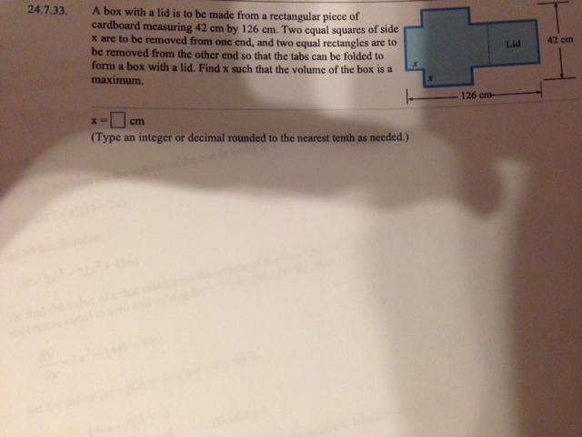 Solved A box with a lid is to be made from a rectangular | Chegg.com