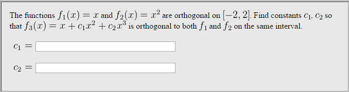 Solved The functions f1 (x) = x and f2(x) = x^2 are | Chegg.com