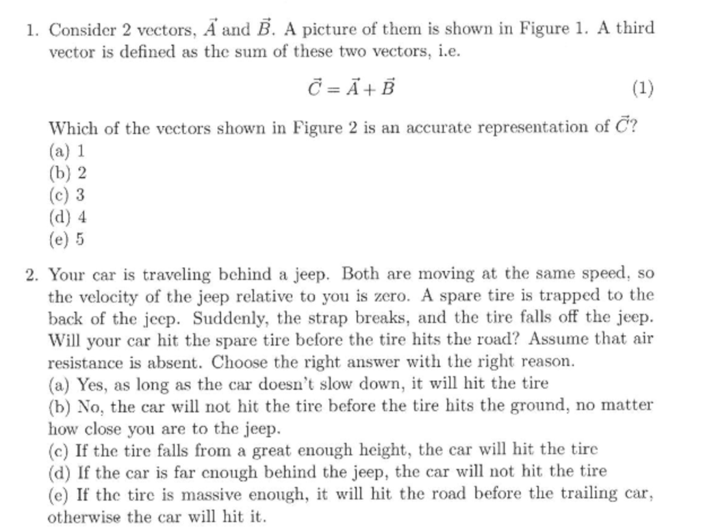 Solved 1. Consider 2 vectors, A and B. A picture of them is | Chegg.com