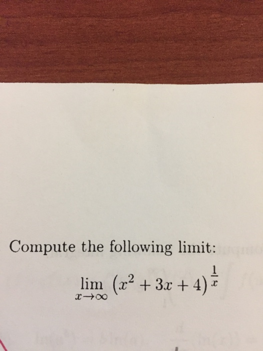 Solved Compute the following limit: lim_x rightarrow | Chegg.com