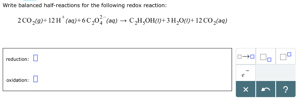 Solved Write balanced half-reactions for the following redox | Chegg.com