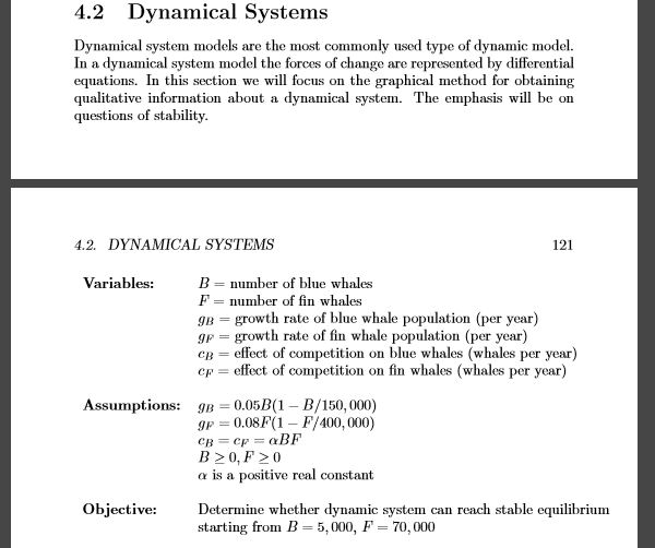Solved 4.2 Dynamical Systems Dynamical system models are the | Chegg.com
