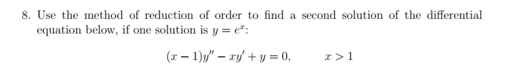 Solved Use the method of reduction of order to find a second | Chegg.com