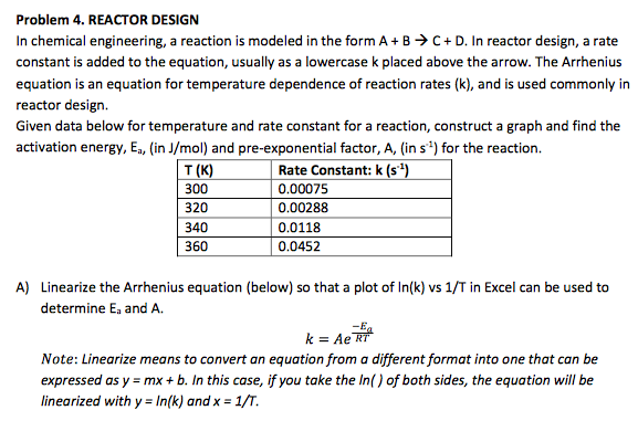 Solved Problem 4. REACTOR DESIGN In chemical engineering, a | Chegg.com