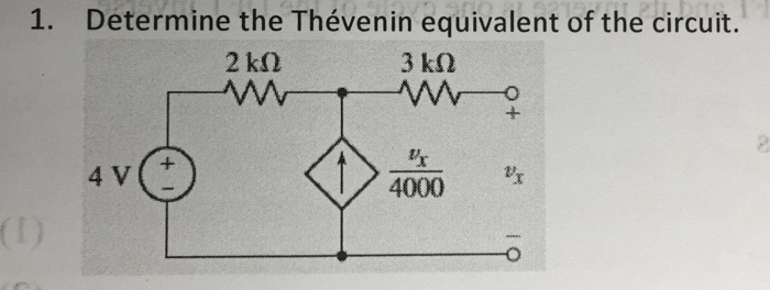 Solved Determine the Thevenin equivalent of the circuit. | Chegg.com