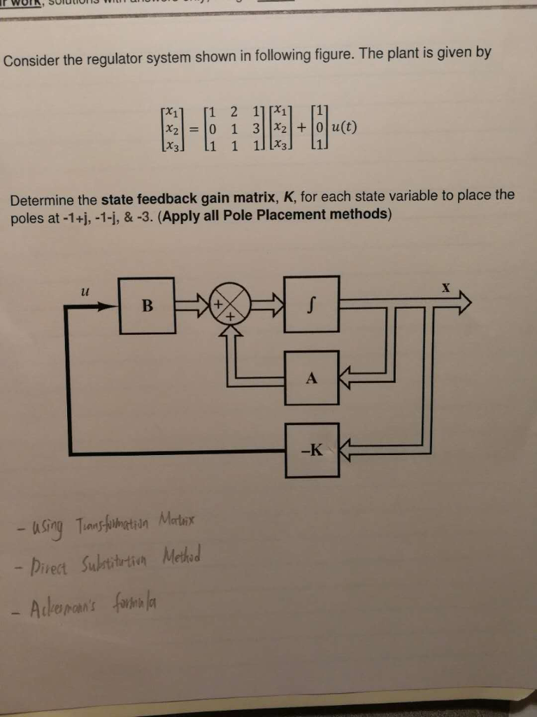 Solved Consider the regulator system shown in following | Chegg.com