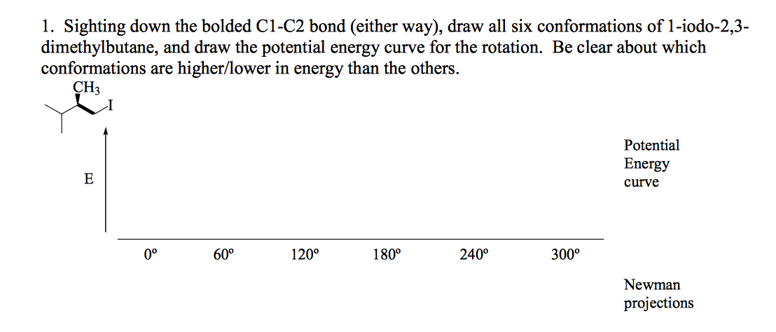 Solved Sighting down the bolded C1-C2 bond (either way), | Chegg.com