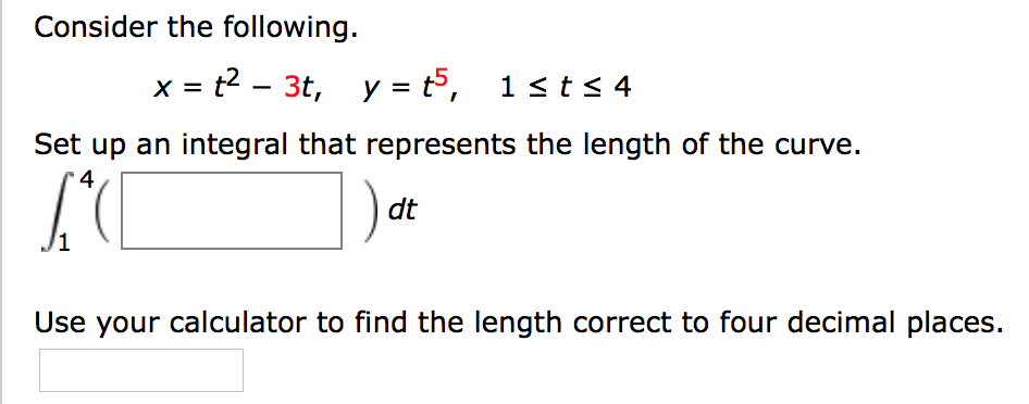 Solved Consider the following Set up an integral that | Chegg.com