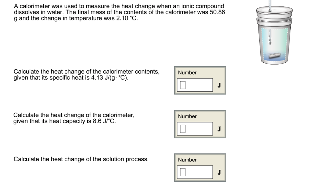 Solved A calorimeter was used to measure the heat change | Chegg.com