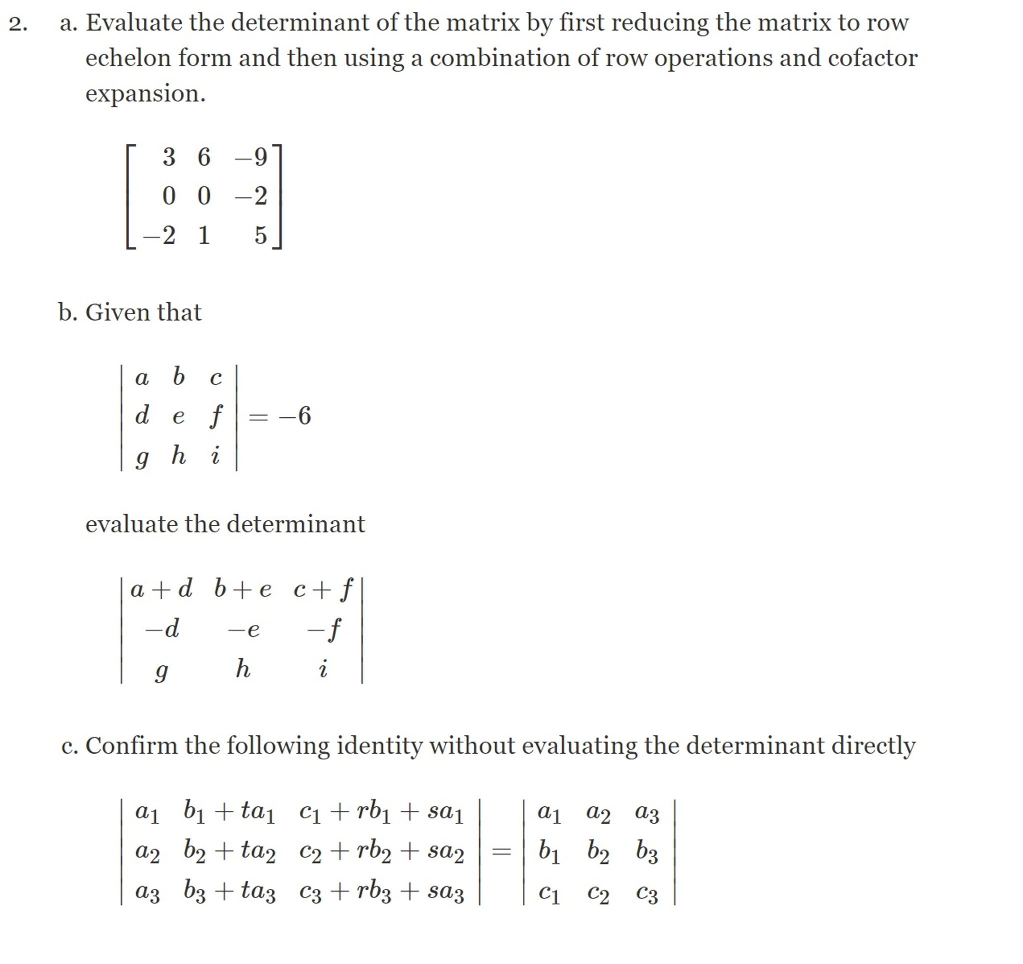 Solved A3Q2 Linear Assignment. SHOW ALL STEPS FOR THE | Chegg.com