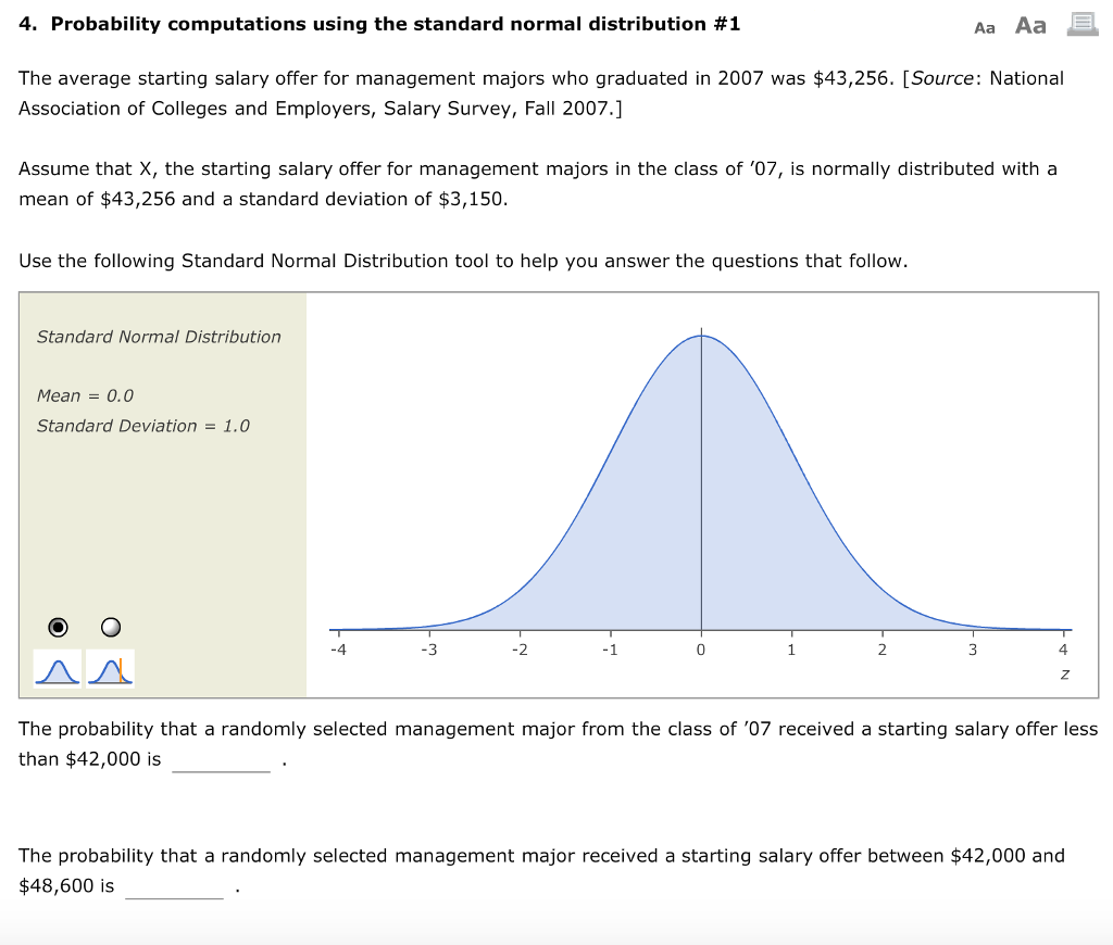 Solved 4. Probability computations using the standard normal | Chegg.com