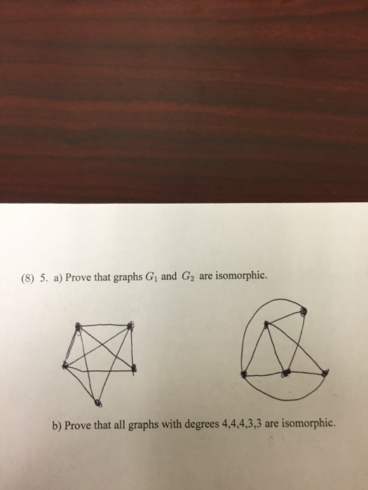(8) 5. a) Prove that graphs G1 and G2 are isomorphic. | Chegg.com