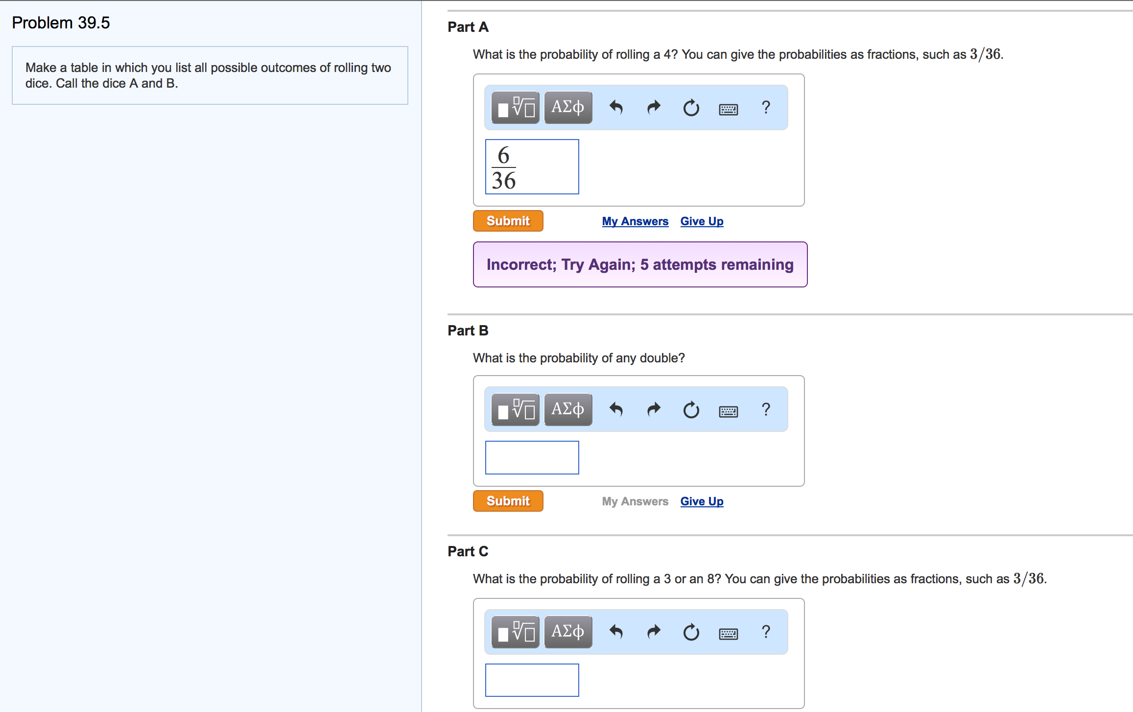 Solved Make a table in which you list all possible outcomes | Chegg.com