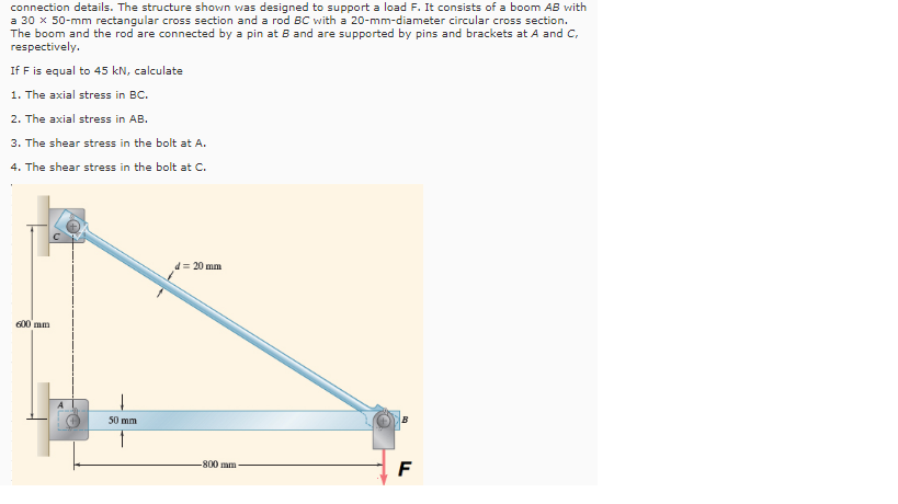 Solved connection details. The structure shown was designed | Chegg.com