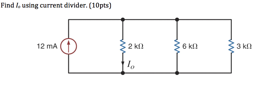 Solved Find Io using current divider. | Chegg.com