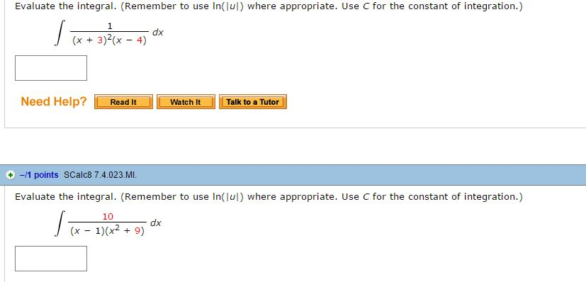 Solved Evaluate the integral. (Remember to use ln(|u|) where | Chegg.com
