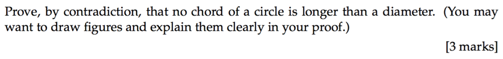 Solved Prove, by contradiction, that no chord of a circle is | Chegg.com