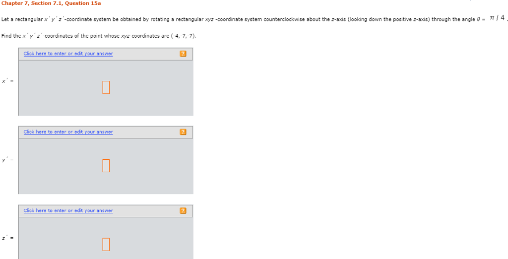 Solved Let a rectangular x' y' z' -coordinate system be | Chegg.com