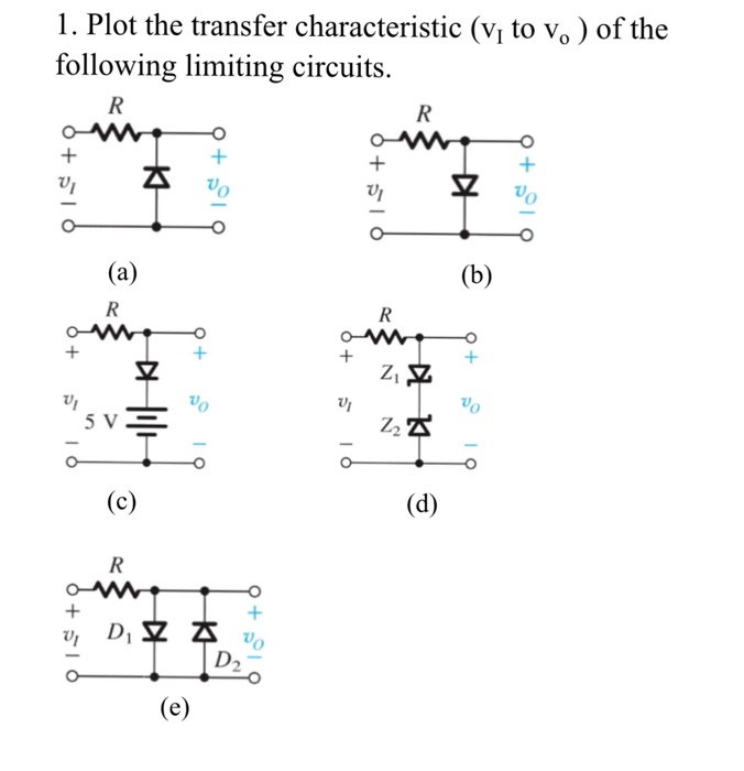 Solved Plot the transfer characteristic (v_1 to v_0) of the | Chegg.com