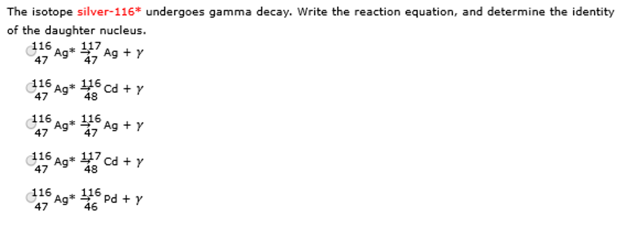 Gamma Decay Reaction