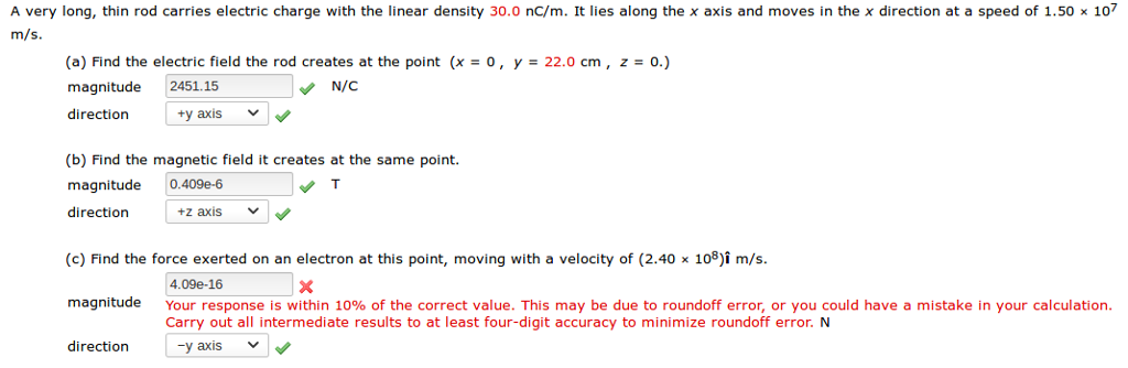 Solved A very long, thin rod carries electric charge with | Chegg.com