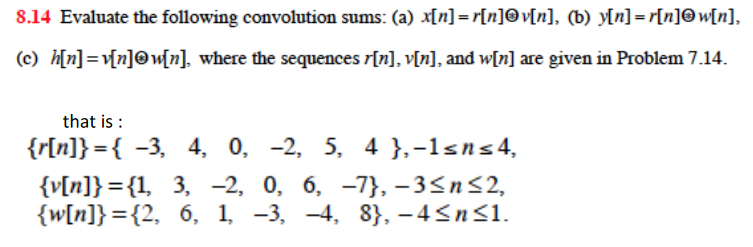 Solved 8 14 Evaluate The Following Convolution Sums A