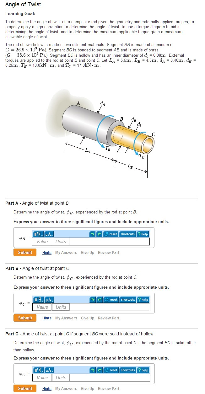 Angle of TwistTo determine the angle of twist on a | Chegg.com Angle of TwistTo determine the angle of twist on a | Chegg.com