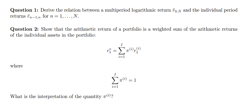 Solved Question 1: Derive the relation between a multiperiod | Chegg.com