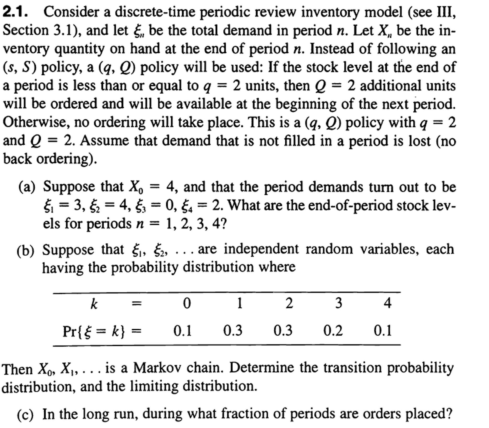 Consider a discrete-time periodic review inventory | Chegg.com