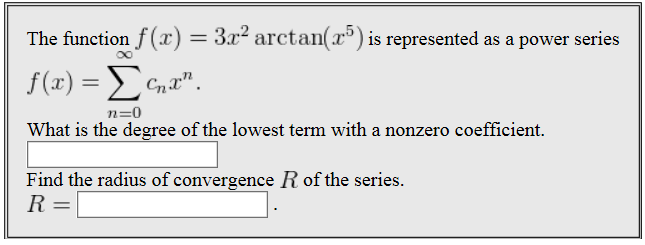 Solved The function f(x) = 3x^2 arctan(x^5) is represented | Chegg.com