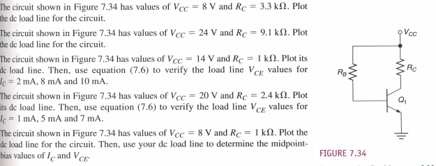 Solved The circuit shown in Figure 7.34 has values of Vcc = | Chegg.com