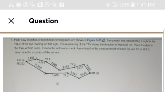 Solved X Question 7 Plan-view sketches of benchmark leveling | Chegg.com