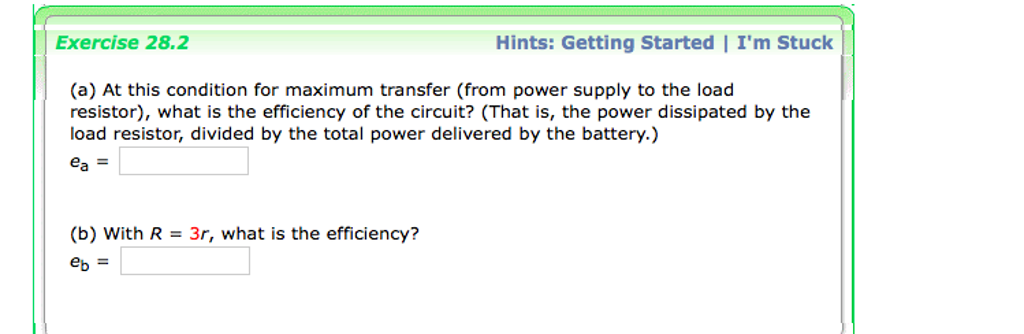 Solved Example 28.2 Matching the Load Problem Show that the | Chegg.com