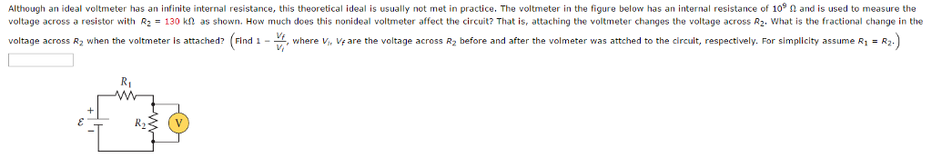 Solved Although an ideal voltmeter has an infinite internal | Chegg.com