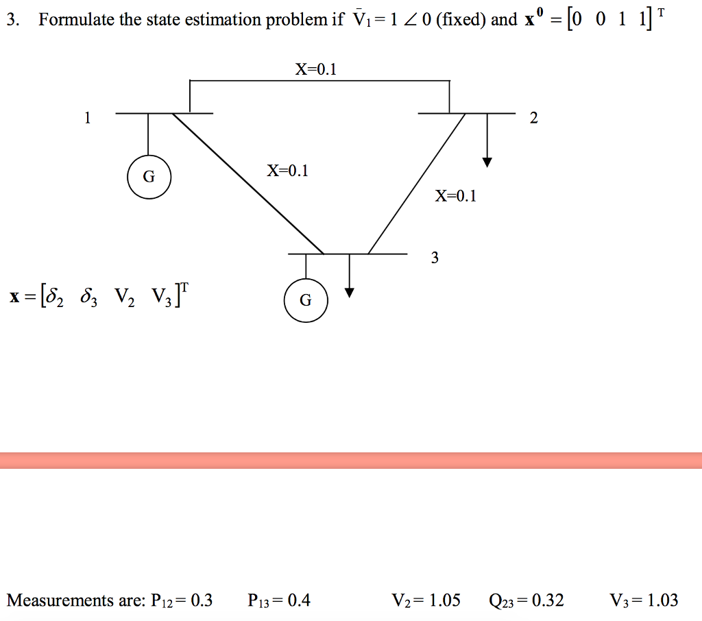 Formulate The State Estimation Problem If V 1 Bar 1