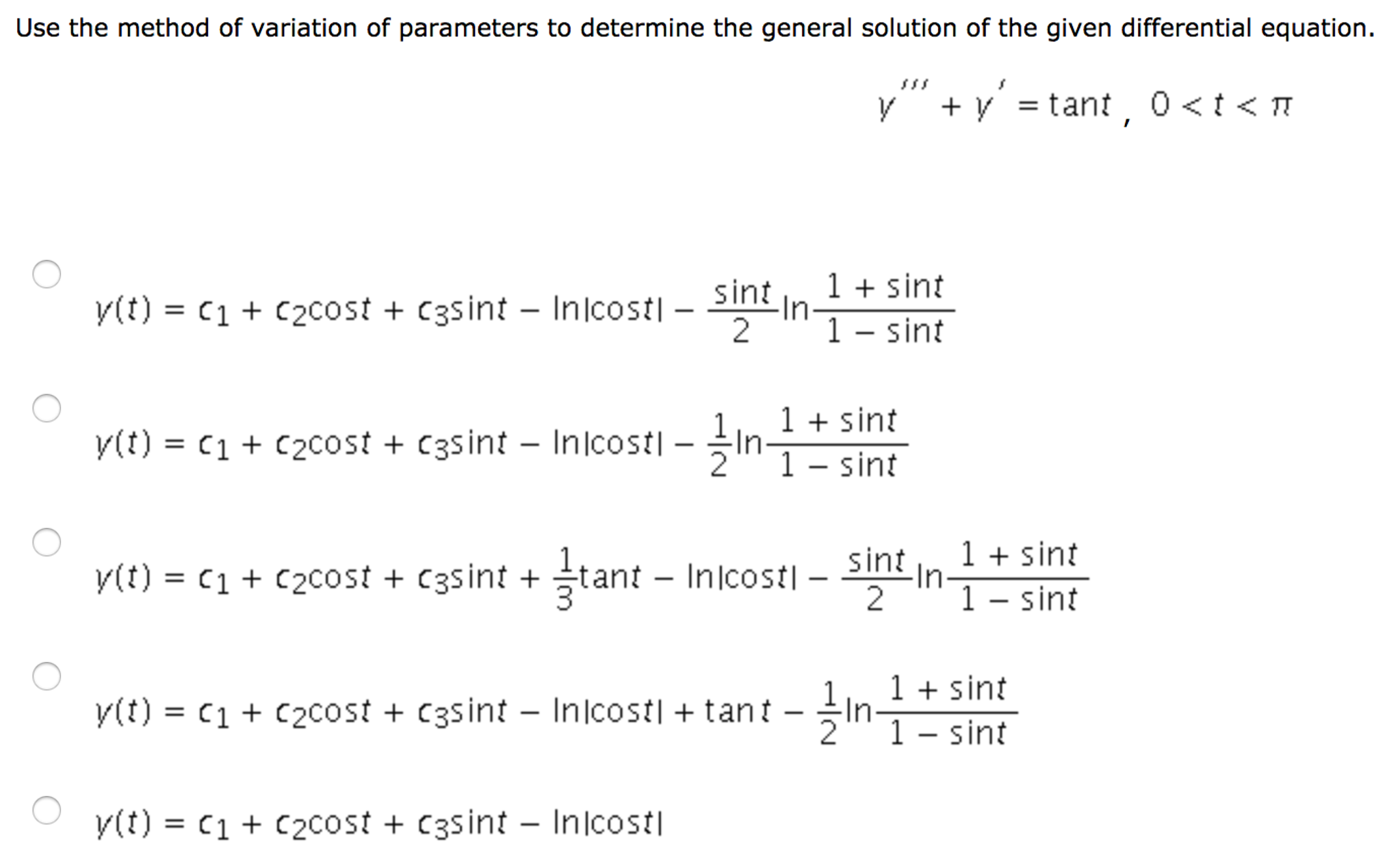 Solved Use the method of variation of parameters to | Chegg.com