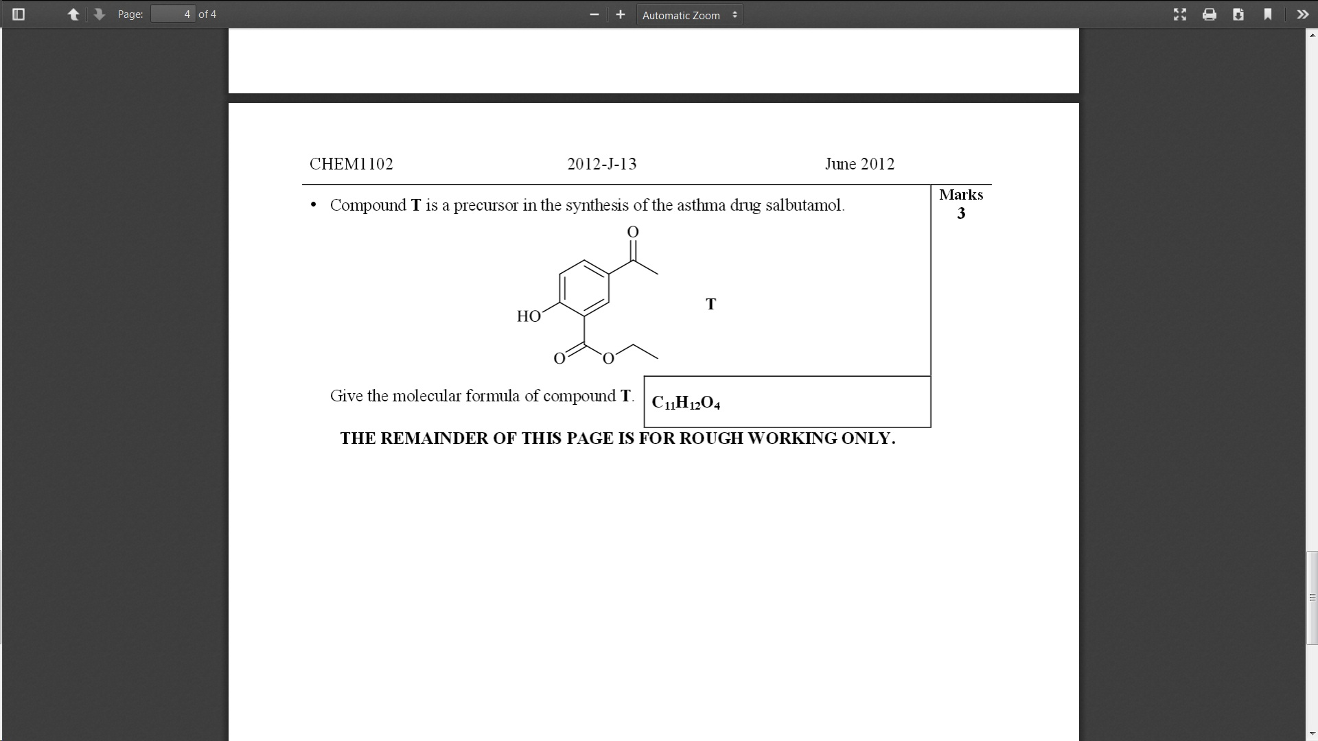 Solved Compound T is a precursor iii the synthesis of the | Chegg.com