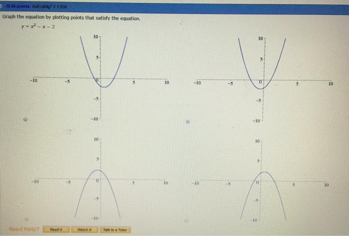 Solved Graph the equation by plotting points that satisfy | Chegg.com