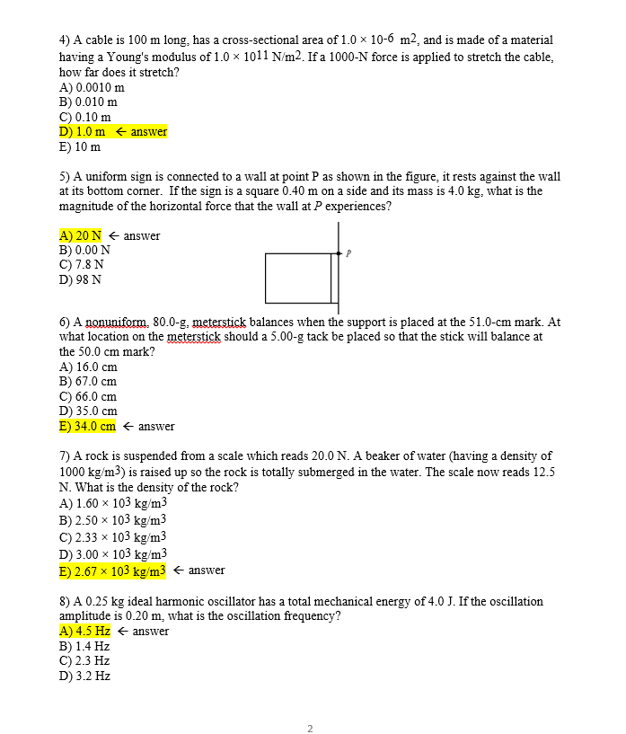 Solved Looking for someone to work out some of these physics | Chegg.com