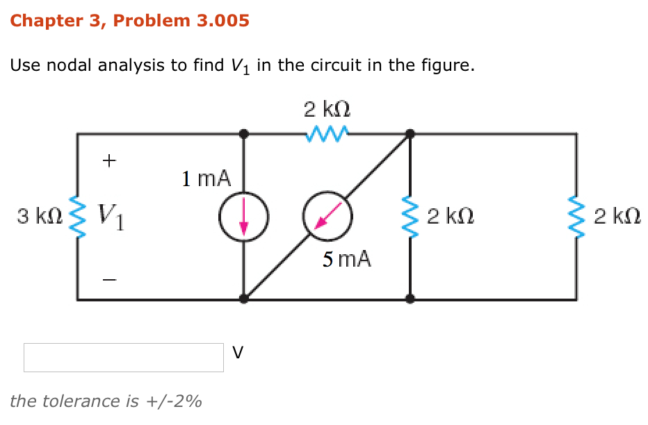 Solved Use nodal analysis to find V_1 in the circuit in the | Chegg.com