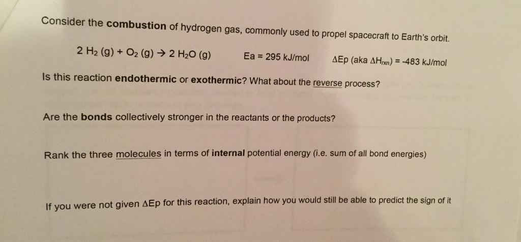 Solved Consider the combustion of hydrogen gas, commonly | Chegg.com