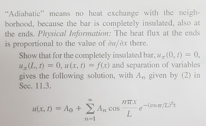 Solved Adiabatic means no heat exchange with the neigh- | Chegg.com